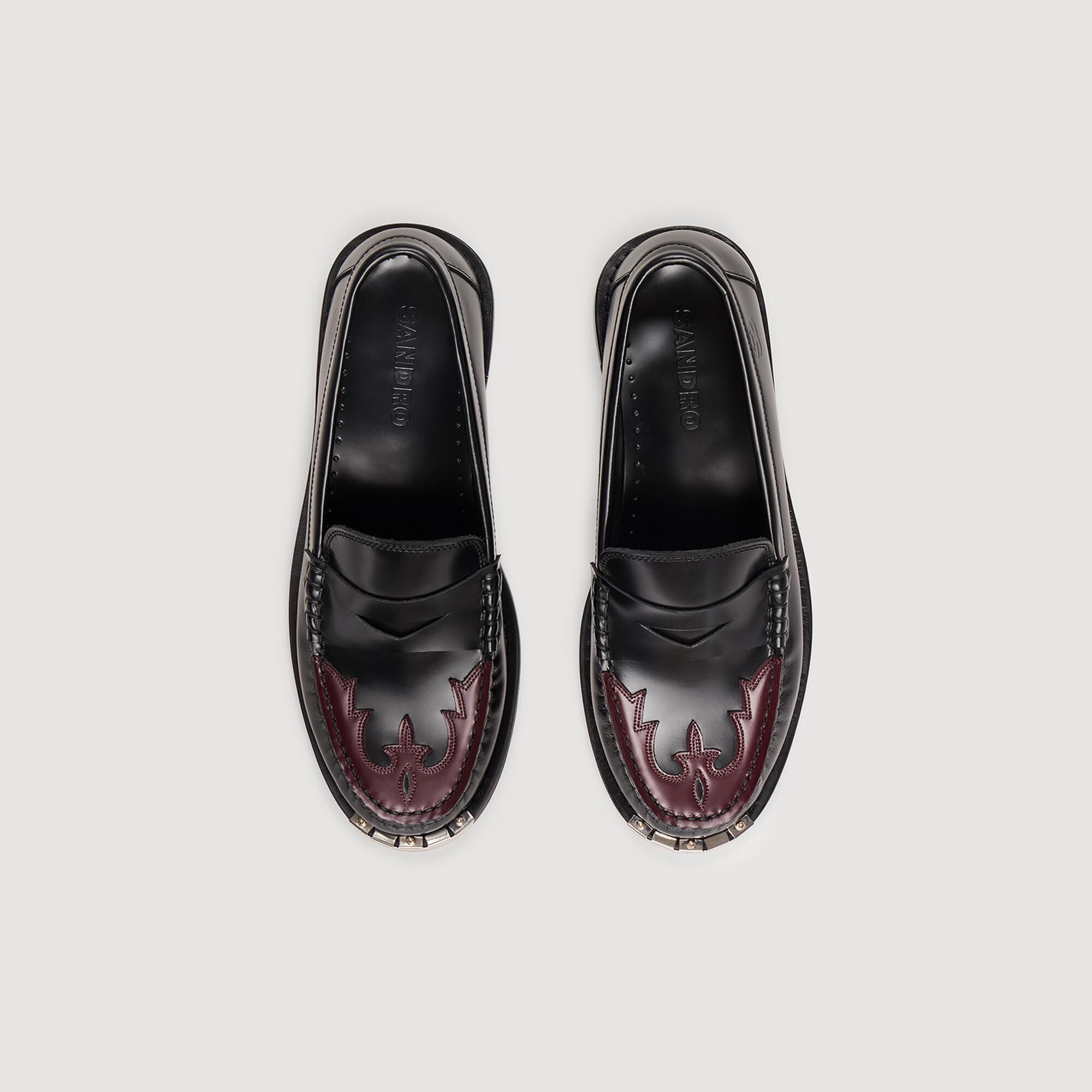 Western loafers black / gray For Women | Sandro Paris