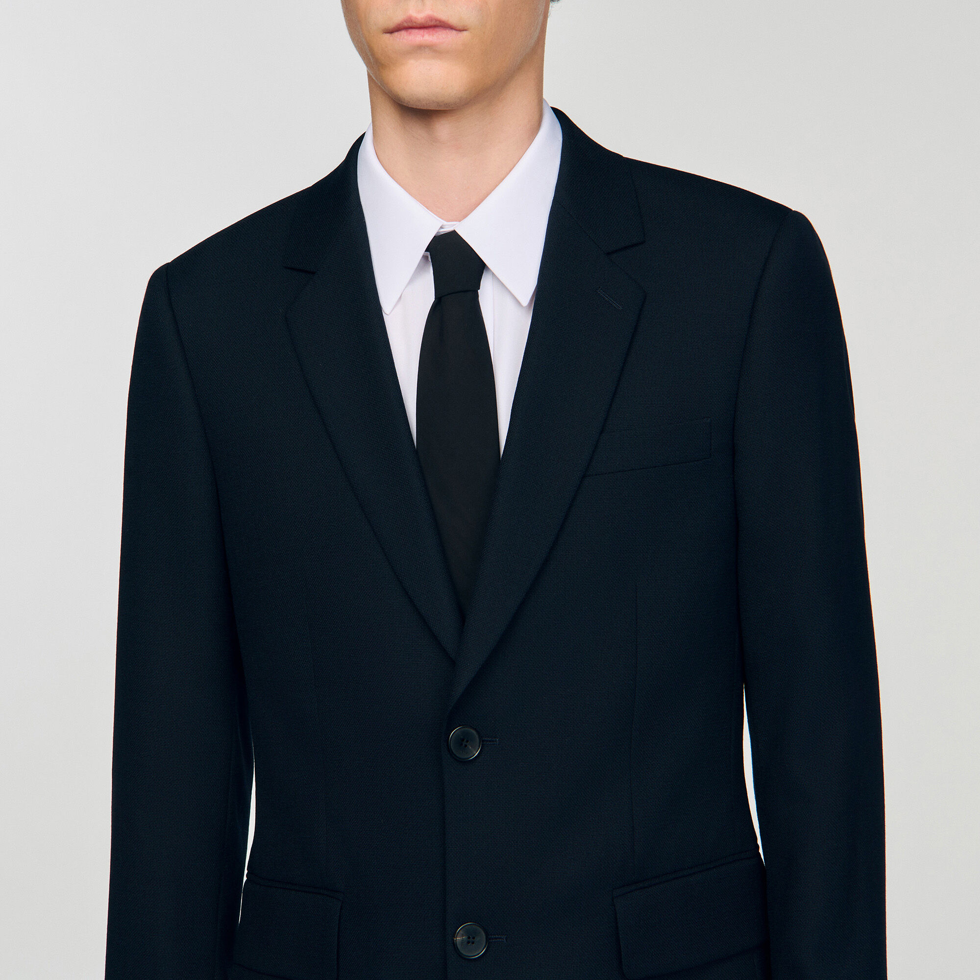 Wool suit jacket blue for Men | Sandro Paris