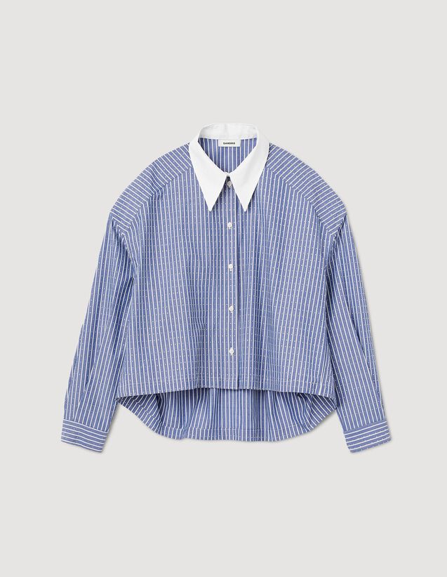 Cropped oversized shirt - Tops & Shirts - Sandro-paris.com Cropped oversized shirt - Tops & Shirts - Sandro-paris.com
